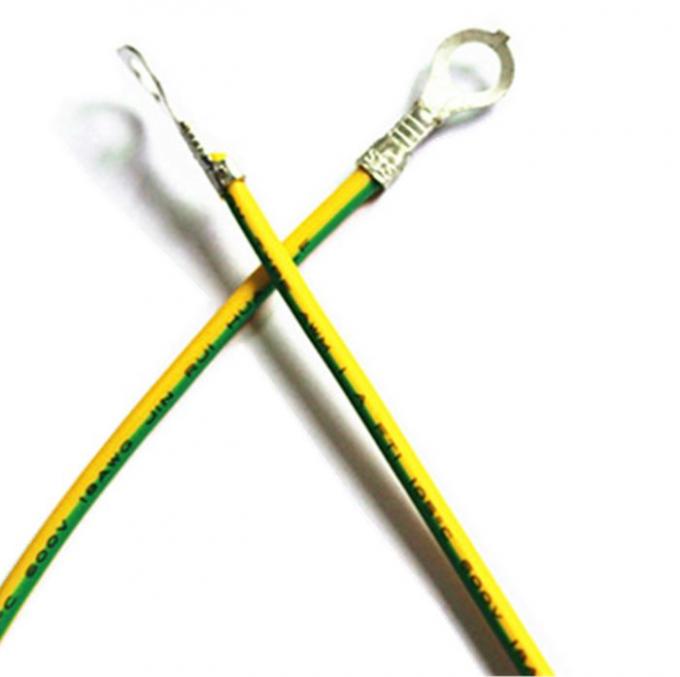 ul1015 18AWG yellow/green grounding wire with terminals